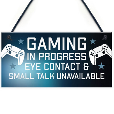 Funny Rude Gaming Sign Gift For Son Brother Christmas Birthday Bedroom ...