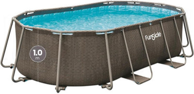 Funsicle 4.24m Oval Oasis Designer Pool, Outdoor Above Ground Swimming ...