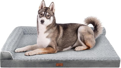 Fur & Bone Extra Large Velvet Orthopaedic Dog Bed - Egg Crate Foam ...