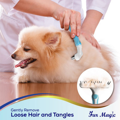Fur Magic Dematting Comb for Dogs and Cats - Undercoat Brush with ...