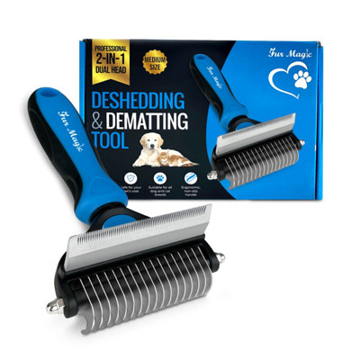 Fur Magic Deshedding and Dematting Tool - Double-Sided Dog and Cat ...