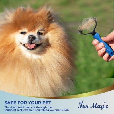 Fur Magic Deshedding Tool & Dematting Comb - Grooming Brushes for Dogs ...