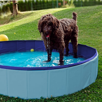 Furdreams Dog Paddling Pool 60x20 cm Foldable Dog Swimming Pool Hard Plastic Dog Pool