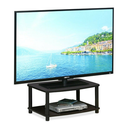 Furinno 13191DWN Turn-N-Tube No Tools 2-Tier Elevated TV Stands, Dark ...