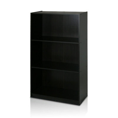Furinno Basic 3-Tier Bookcase Storage Shelves, Espresso