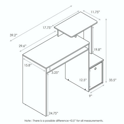 Furinno econ multipurpose home office computer writing desk store