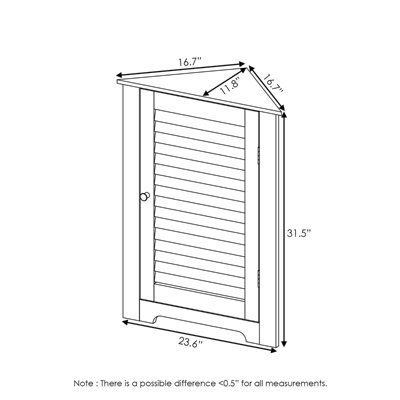 Furinno Indo Corner Louver Door Cabinet, Espresso