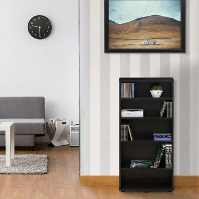 Furinno JAYA 4-Tier Multimedia Storage Tower, Espresso