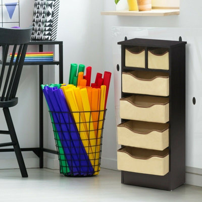 Furinno Mini 6 Drawer Organizer, Espresso, 17062EX