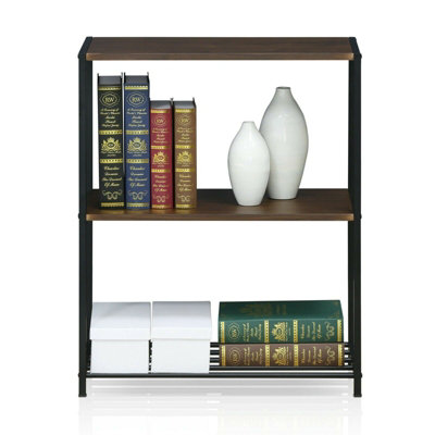 Furinno Modern 3-Tier Storage Shelves, Dark Walnut