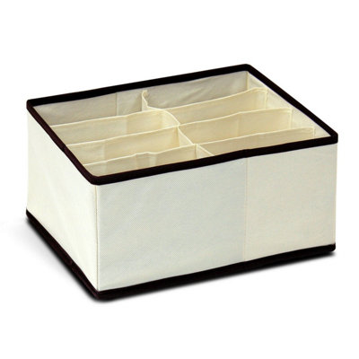 Furinno Non-Woven Fabric 4x2 Deep Soft Storage Organizer, Ivory w/Mid ...
