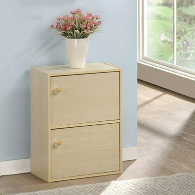 Furinno Pasir 2-Tier Bookcase w/2 Door/Round Handle, Steam Beech | DIY ...