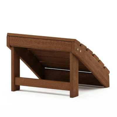 Furinno Tioman Small Hardwood Adirondack Footstool in Teak Oil, Natural
