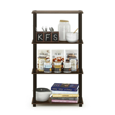 Furinno Turn-S-Tube 4-Tier Multipurpose Shelf Display Rack with Square ...