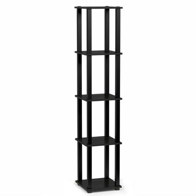 Furinno Turn-S-Tube 5-Tier Corner Square Rack Display Shelf with Square ...