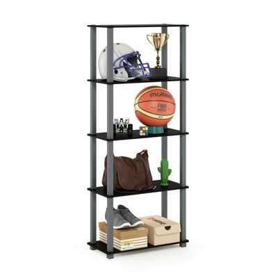 Furinno Turn-S-Tube 5-Tier Multipurpose Shelf Display Rack with Square ...