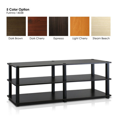 Furinno Turn-S-Tube No Tools 3-Tier Entertainment TV Stands, Espresso/Black
