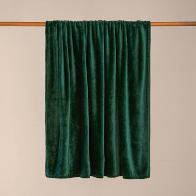 furn. Harrow Fleece Throw Emerald