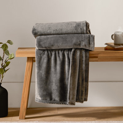 furn. Harrow Fleece Throw Grey