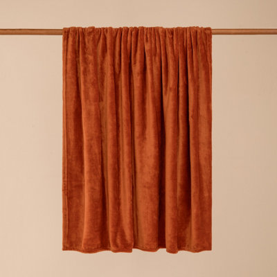 furn. Harrow Fleece Throw Rust