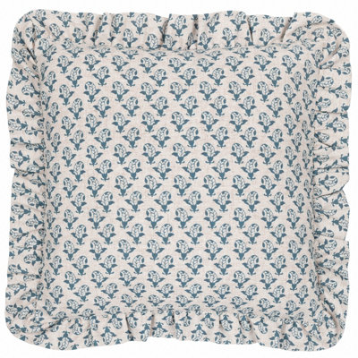 furn. Lulah Block Printed Ruffle Cushion Cover