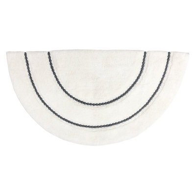 furn. Semi Circle Braided Cotton Anti-Slip Bath Mat