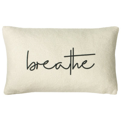 furn. Shearling Breathe Slogan Printed Fleece Polyester Filled Cushion ...