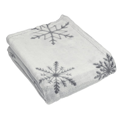 furn. Snowflake Geometric Printed Fleece Throw