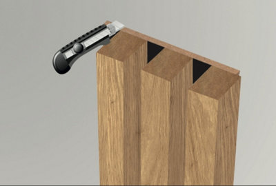 Furneo Wall Slats Decorative Wooden Panels Lamele Black on Black 240cmx88cm