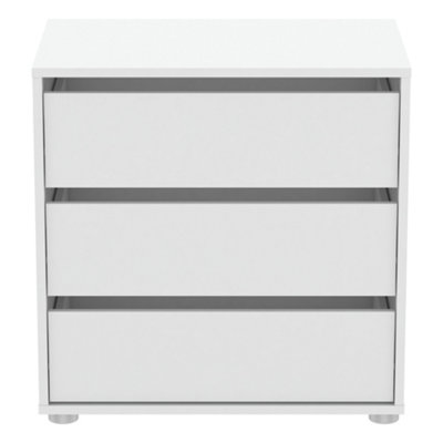 FURNICOMP Dallas Universal 3 Drawers Matt White 60cm Internal Chest of ...