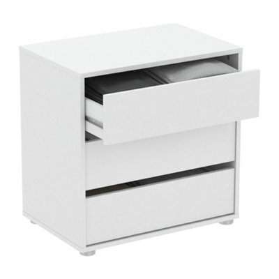 FURNICOMP Dallas Universal 3 Drawers Matt White 60cm Internal Chest of ...