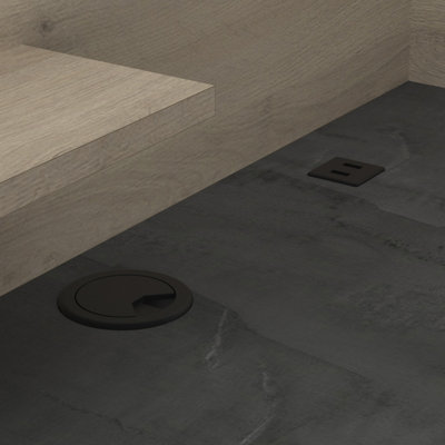 FURNICOMP Jade 1 Door 1 Drawer Black and Oak L Shaped Corner Office ...