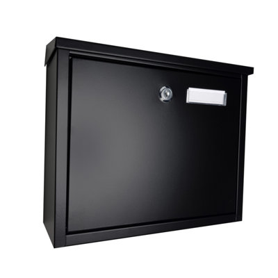Furnished Black Letterbox Top Loading Mail Box Wall Mounted Post Box