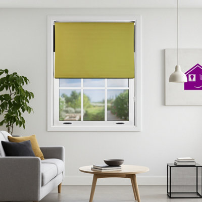 FURNISHED Blackout Roller Blinds - Green Trimmable Blind for Windows ...