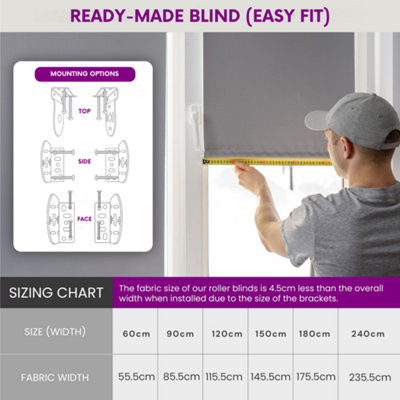 FURNISHED Blackout Roller Blinds with Triple Round Eyelets & Metal ...