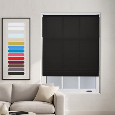 FURNISHED Daylight Roller Blinds - Black Trimmable Blind for Windows ...