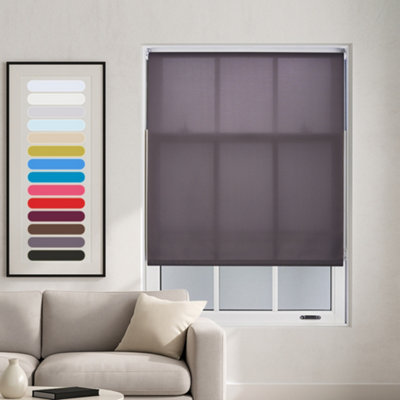 FURNISHED Daylight Roller Blinds - Dark Grey Trimmable Blind for ...