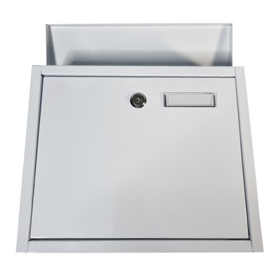 Furnished White Steel Letterbox Top Loading Mail Box Wall Mounted Post Box