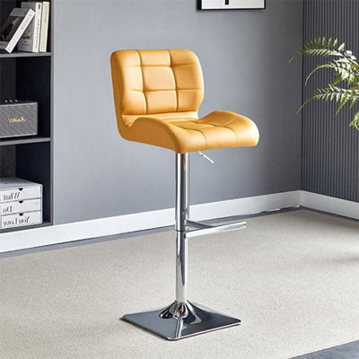 Furniture In Fashion Candid Curry Faux Leather Bar Stools With Chrome ...