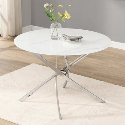 Furniture In Fashion Daytona Round Diva Glass Dining Table 4 Imperial ...