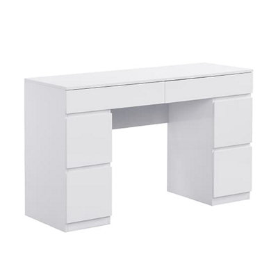 Jenson double pedestal dressing table white gloss store