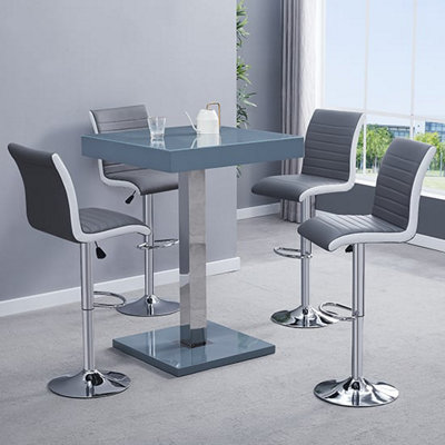 Furniture in Fashion Topaz Glass Grey Gloss Bar Table 4 Ritz Grey White ...