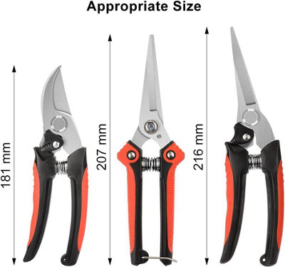 Furniture One 3PC Garden Pruning Set Professional Hand Pruners Bypass ...