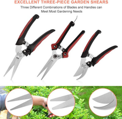 Furniture One 3PC Garden Pruning Set Professional Hand Pruners Bypass ...