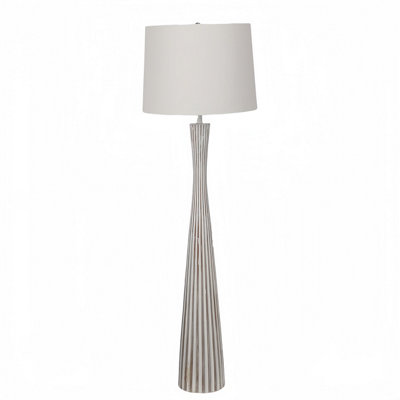 Furniture Outlet, Ribbed Floor Lamp, Washed White.
