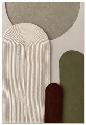 Furniture Outlet, Ripple Arch Green & Cream Wall-Art (60cm x 90cm)