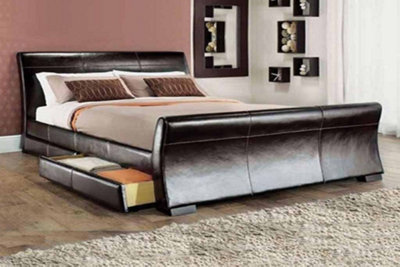 Furniture Stop - Othello Modern Storage Faux Leather Bed-4ft Small ...
