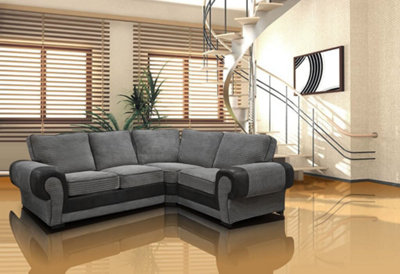 Furniture Stop - Tango Corner Sofa In Black And Grey | DIY at B&Q