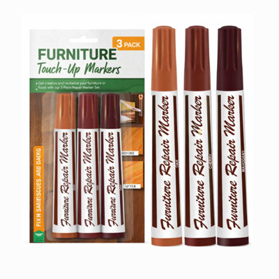 Furniture Touch Up Markers 3 Pack Wood Repair Pens for Scratches and ...