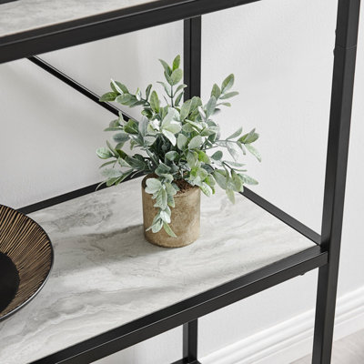 Furniturebox Ashton Black Metal Box Shelf Unit With 5 Scratch Resistant ...